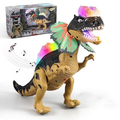 China Children's Electric Toy Double Crowned Dragon with Lights Chirping Walking Flapping Wings Items for sale