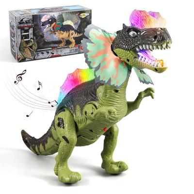 China Children's Electric Toy Double Crowned Dragon with Lights Chirping Walking Flapping Wings Items for sale