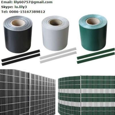 China 100% UV resistance 35 m x 19 cm 450g/m2 Stein-Optik PVC sichtschutzfolie sichtschutzstreifen with 20 clips for sale