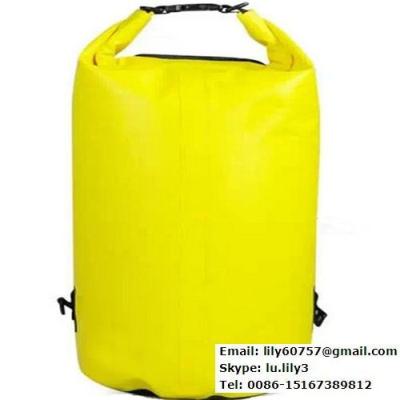 China 45L orange waterproof pvc tarpaulin dry duffle bag for sale