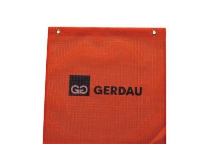 China Orange Vinyl coated Polyester Mesh Safty Flag to withstand strong winds and weather for sale