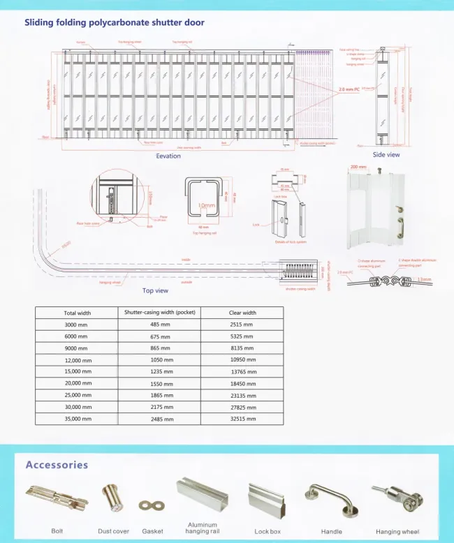 Commercial Security Side Folding Closures/Manual Sliding Folding Door