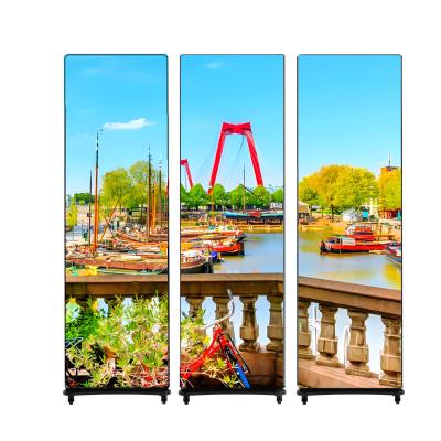 China Professional Customized Floor Standing Foldable LED Poster Screen Indoor LED Poster Display Screen for sale