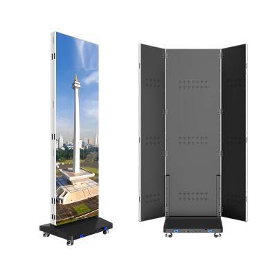 China Hot Sales Customized Indoor Foldable Floor Standing Digital Poster LED Display Screen for sale