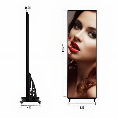 China Digital Advertisement Display Folding Vertical Floor Stand Advertising Poster Screen for sale