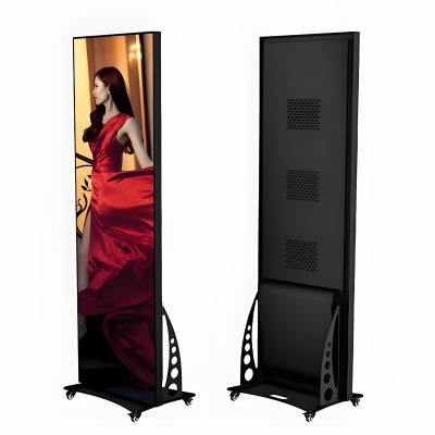 China Vertical LED Foldable Screen Poster Display Floor Standing Digital Advertising Screen for sale