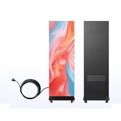 China Customized LED Digital Signage Advertising LED Stand Screen Foldable LED Poster Screen for sale