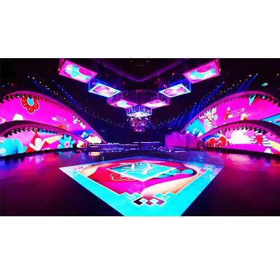 China Led Poster Floor Interactive Dance Floor Video Tile Led Display Screen Flexible Led Screen Floor for sale