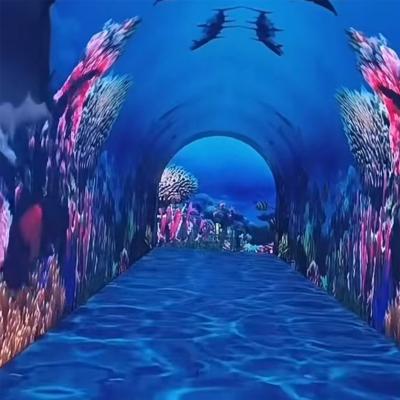 China Aviation Cinema Certification 8K Immersive Flexible Curved Micro LED Videos Walls Interactive Time Tunnel LED Display Screen for sale