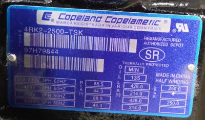 China Black Color Copeland Semi Hermetic Compressor 25HP 4RK2-2500-TSK R22 Refrigerant for sale