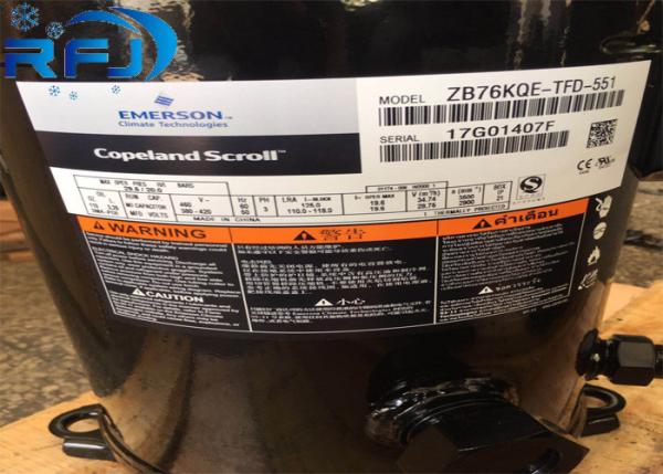 Quality ZB Scroll Medium Temp Refrigeration Scroll Compressor 3PH 10hp ZB76KCE-TFD 551 for sale