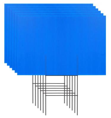 中国 12 X 17 インチ コロプラスト ヤード サイン ステークス ブルー 段ボール プラスチック板 販売のため