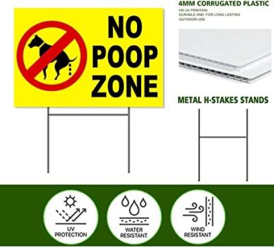 Cina ODM nessun segni dell'iarda di lato del doppio dei segni 8x12 Coroplast del cane di Pooping con i pali in vendita