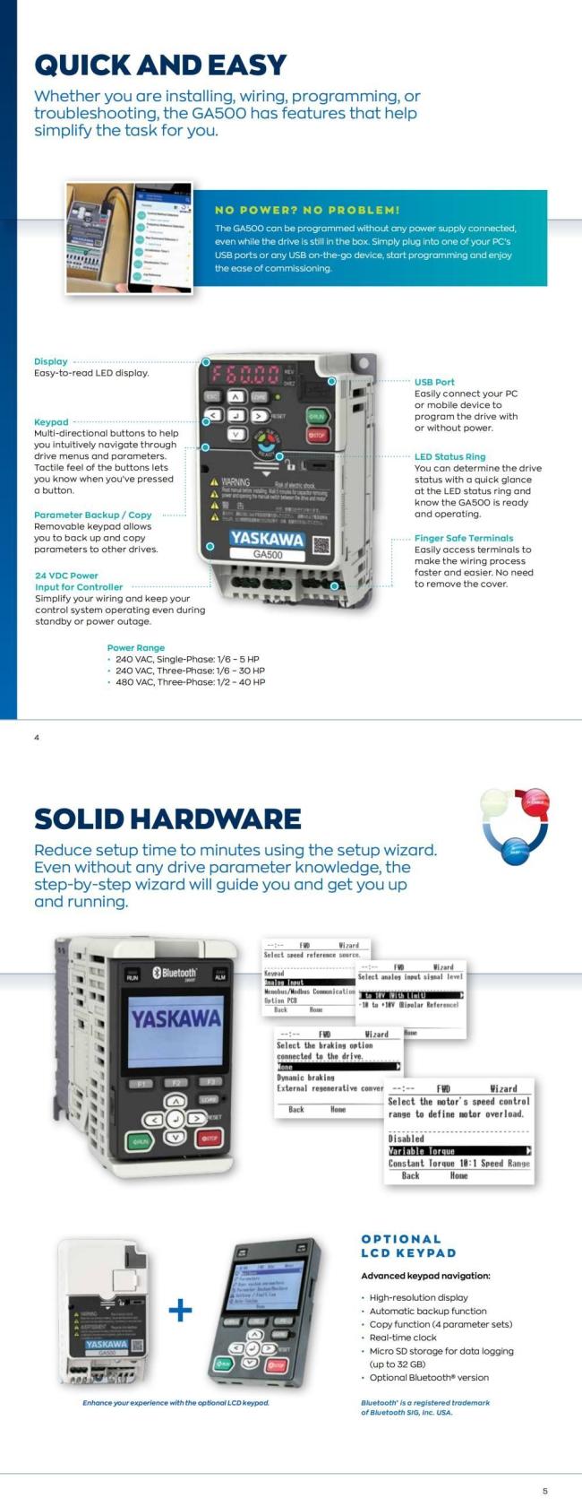 Yaskawa Ga500 AC Drive Ga50b4018ABB Inverter 3pH 5.5kw Frequency Converter Replacements V1000 VFD
