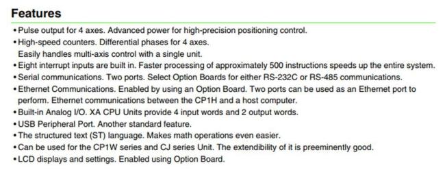 Omron Cp1h-Xa40dt-D CPU Module Sysmac Cp1h Controller Cp1h Xa40dt-D PLC