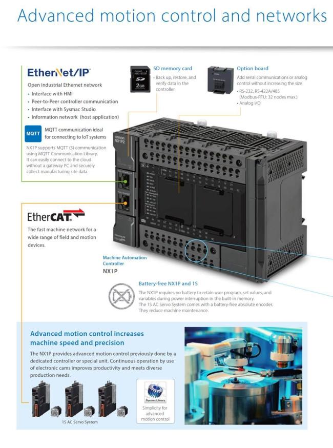 Omron Nx1p2-1140dt1, 8 Axes Central Processing Unit (CPU)