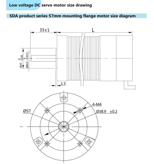 100W 3000rpm Low Voltage DC Servo Motor Stepping Micro Motor