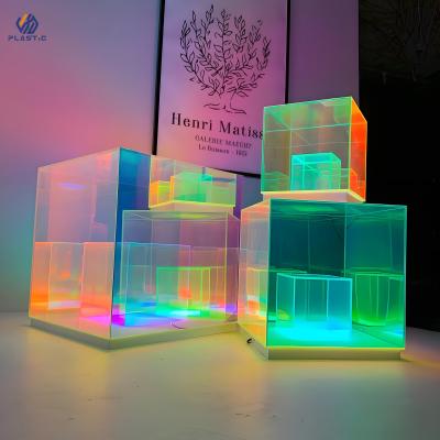 China Multi Coloured Acrylic Stand Clear Acrylic Pedestal Stands Modern Luxury Style for sale
