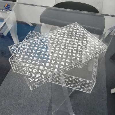 Cina Scatola per lo stoccaggio acrilico con logo personalizzato, scatola per il trucco acrilico Virgin PMMA in vendita