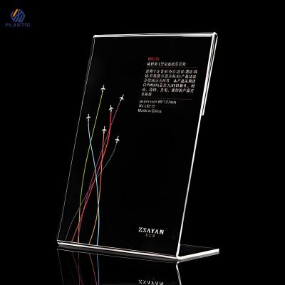 China Light Duty Desk T Style Acrylic Sign Holder , Transparent Acrylic Plaque Holder for sale