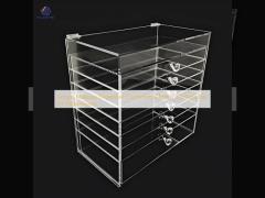 Gepersonaliseerde logo acryl opslagdoos, Virgin PMMA acryl make-up organisator doos