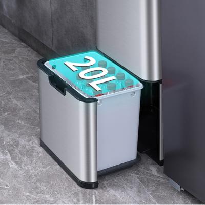 China Office 50L Dual Garbage Recycling Bin Sensor Touchless Trash Can for sale