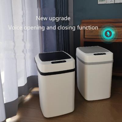 China 14L Sensing Garbage Can Household Living Room Bathroom Kitchen Touch Screen Smart Garbage Can with Lid for sale