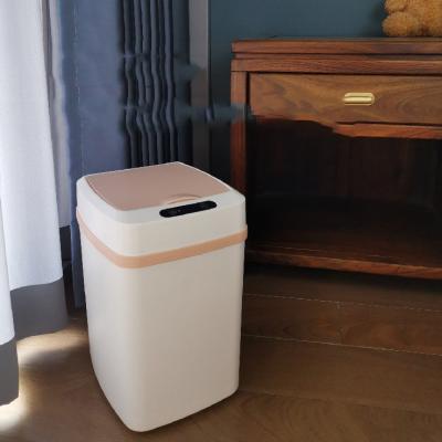 China 14L Sensing Garbage Can Household Living Room Bathroom Kitchen Touch Screen Smart Garbage Can with Lid for sale