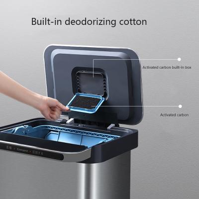 China Smart Trash Can Automatic Bagging Smart Sensor Garbage Electric Touchless Square Automatic Bin Smart Home for sale