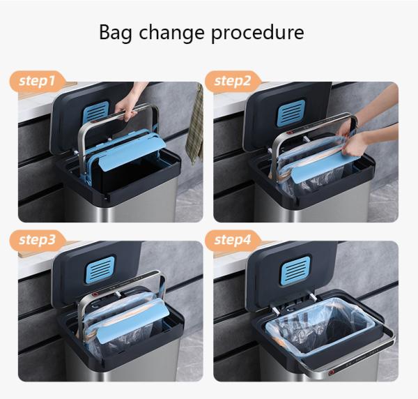Compressible Deodorizing Trash Can OEM ODM Motion Sensor Garbage Can