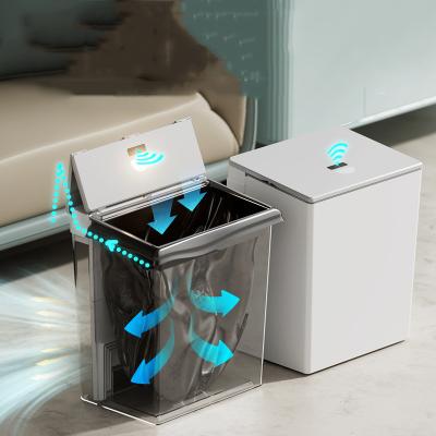 China Household Kitchen Automatic Suction Bag Laying Bag Electric Folding Open Lid Intelligent Induction Garbage Can en venta
