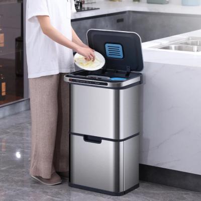 China Household Dry and Wet Separation Double-layer Commercial Large Capacity Classification Intelligent Induction Stainless Steel Tra à venda