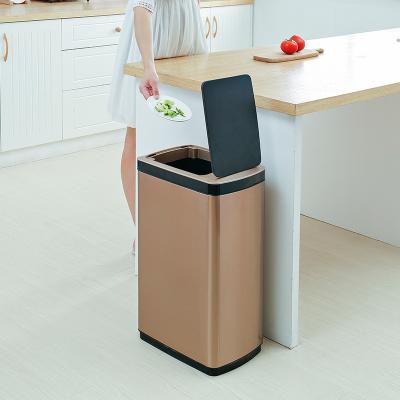 China Kitchen Large Home Automatic Charging Smart Induction Stainless Steel Electric Trash Can with Lid zu verkaufen