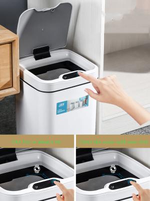 China 12L White Circular Touch Bucket Charging Dual-purpose Intelligent Motion Sensor Recycling Bin for sale