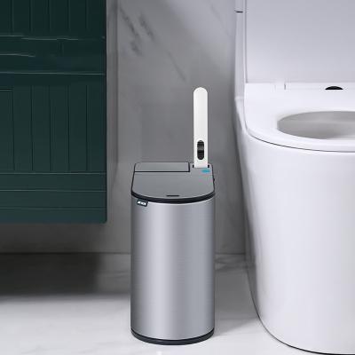 China Automatic Household Toilet with Lid Narrow Paper Basket Sewn Disposable Toilet Brush Intelligent Induction Sensor Garbage Can for sale