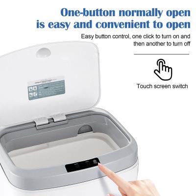 China 16L Button Control  Smart Sensor Waste Bin Stereo Dual Mode Sensing with Night Light for Living Room for Bedroom for sale