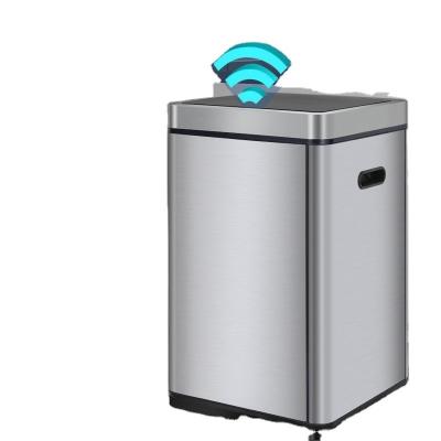 China Household Freight Saving Removable Kitchen Living Room Large Capacity Stainless Steel Smart Induction Trash Can en venta