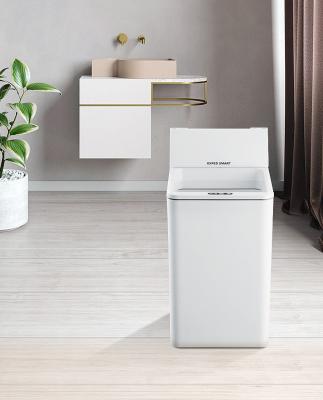 China Bathroom Folding Trash Can with Lid Automatic Slim Big Size Smart Trash Bin Automatic Trash Can en venta
