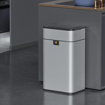 China 50l Automatic Touchless Sensor Smart Stainless Steel Trash Can Smart Trash Cans Intelligent Waste Bin for sale