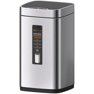 China Living Room Light Luxury Smart Kitchen Household Bathroom sealed Stainless Steel Induction Smart  Trash Can with Lid zu verkaufen