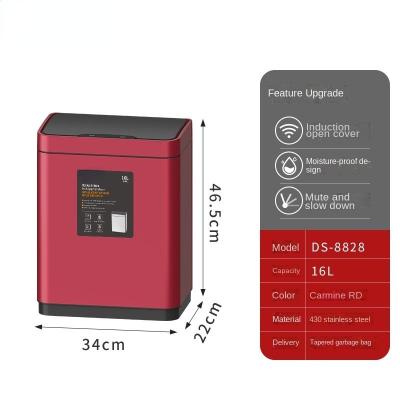 China Living Room Home Kitchen Automatic Storage Bin with Lid Factory Wholesale Smart Sensor Stainless Steel Trash Can Te koop