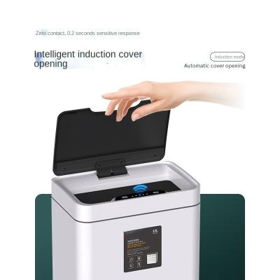 China Living Room Home Kitchen Automatic Storage Bin with Lid Factory Wholesale Smart Sensor Stainless Steel Trash Can for sale