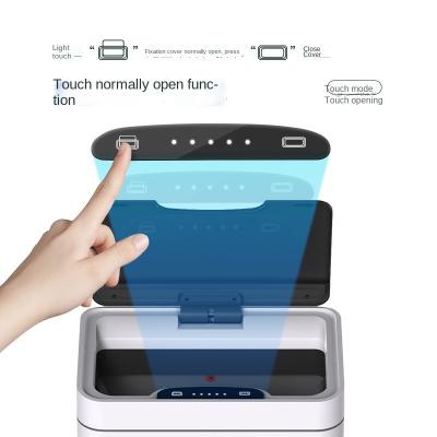 China Living Room Home Kitchen Automatic Storage Bin with Lid Factory Wholesale Smart Sensor Stainless Steel Trash Can for sale