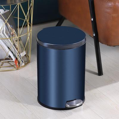 中国 Stainless Steel Bin Round Shape Waste Trash Can 12L Home Trash Can Kitchen Household Hospital Pedal Dust Bin 販売のため