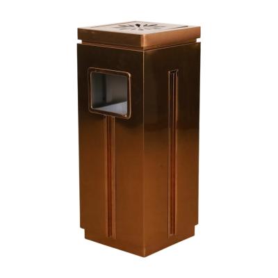 China China Supply Black Stainless Steel Hotel Barrel High-End Series Waste Bin Public Prullenbak for Hotel Lobby for sale