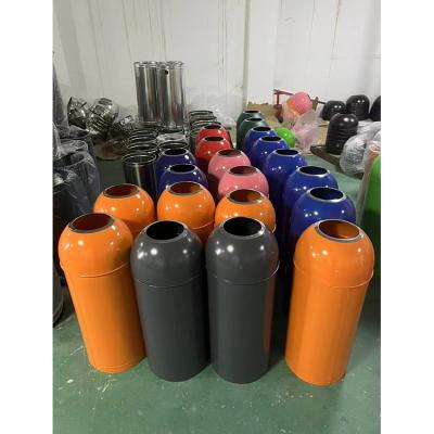 China High Quality Finest Price Hotel Bullet Head Stainless Steel Garbage Trash Can Public Waste Bins zu verkaufen