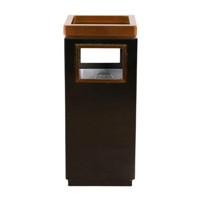 China High Quality Luxury Stainless Steel Trash Can Hotel Rectangular Trash Can Vertical Hotel Lobby Trash Can for sale