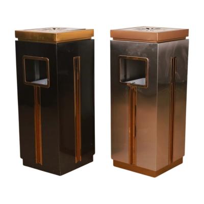 China Fashionable Marble Waste Can Stainless Steel Ashtray Bin Hotel Lobby Trash Bin/ Public Area Bins for sale