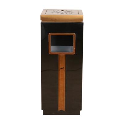 China Wholesale High-End Luxury Hotel Shopping Mall Corridor Hall Elevator Black Stainless Steel Trash Can for sale