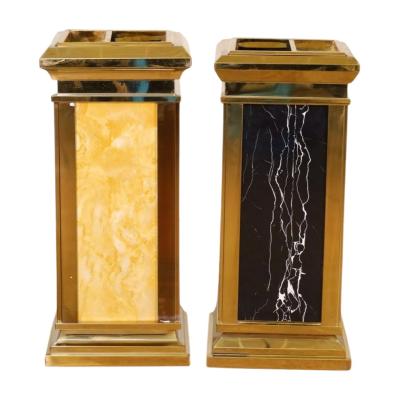 中国 Royal Ground Ash Barrel Hotel Mall Elevator Steel Garbage Bin Business Building Entrance Refuse Can 販売のため